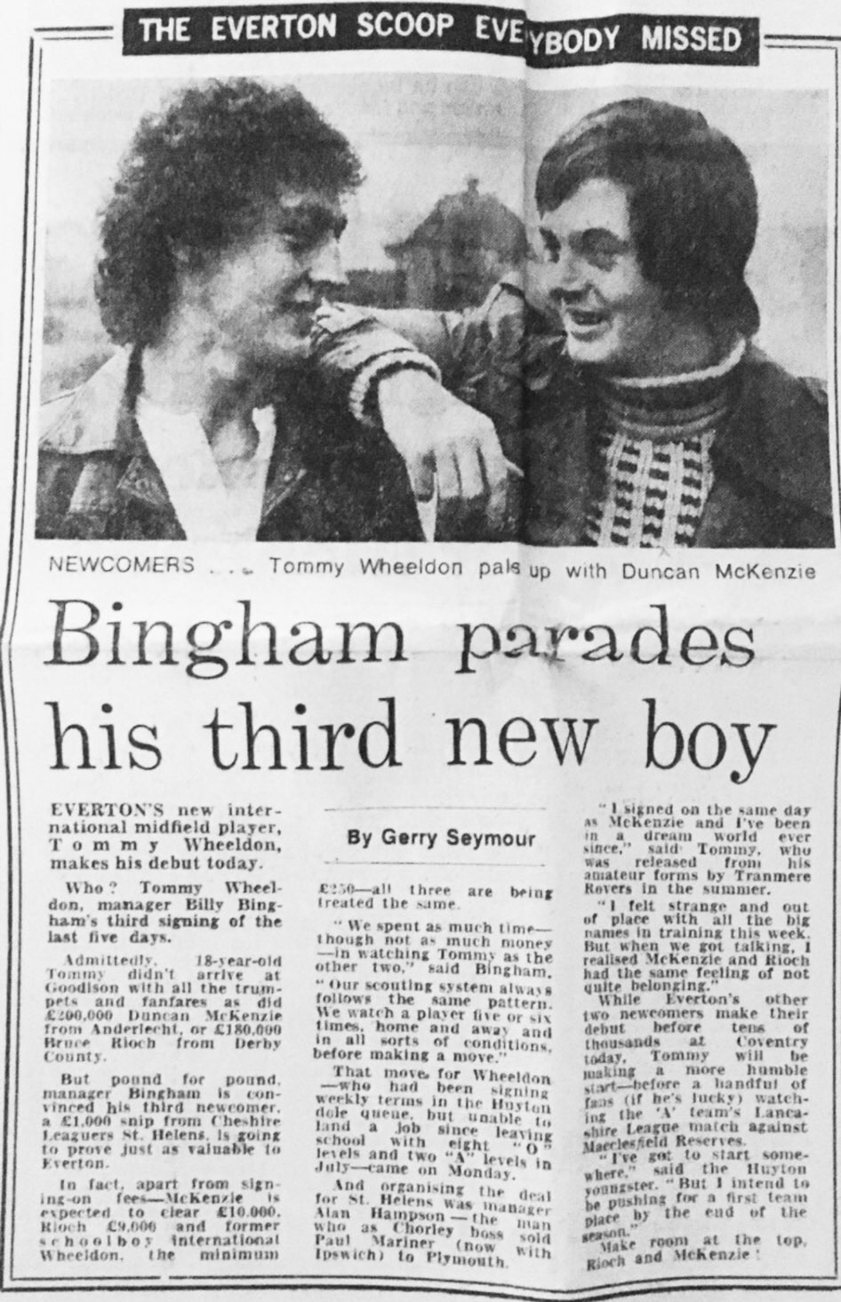 Tommy Wheeldon: the Third New Boy – Everton FC Heritage Society