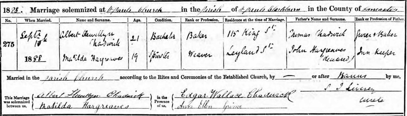 Albert Chadwick, the brother of Edgar – Everton FC Heritage Society