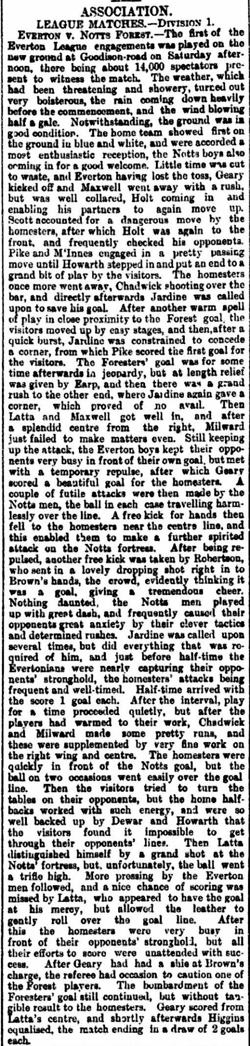 The Opening of Goodison Park! – A Picnic, a Firework Display, a ...