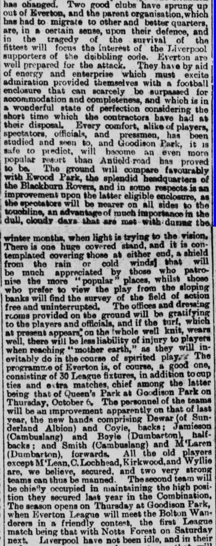 The Opening of Goodison Park! – A Picnic, a Firework Display, a ...