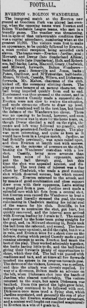 The Opening of Goodison Park! – A Picnic, a Firework Display, a ...