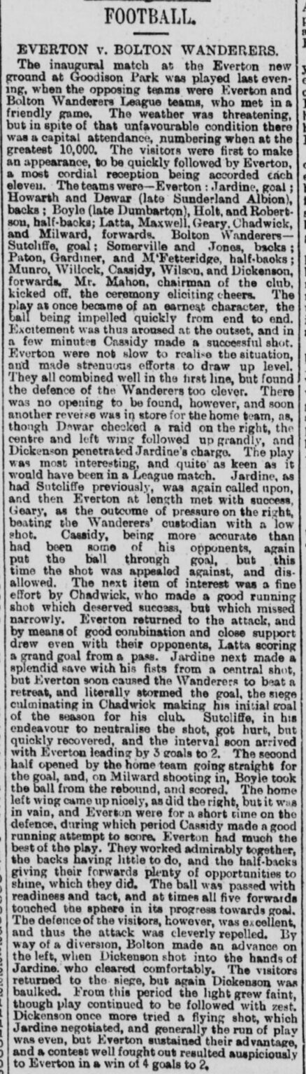 The Opening of Goodison Park! – A Picnic, a Firework Display, a ...