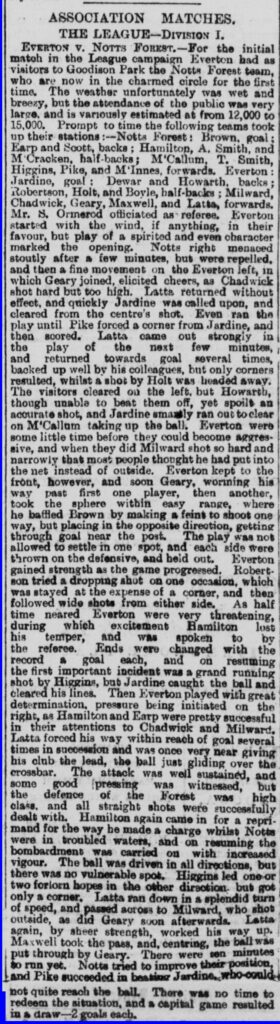 The Opening of Goodison Park! – A Picnic, a Firework Display, a ...